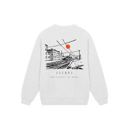 F4NT4STIC Sweatshirt 'Escape Discover the World Town Train Station' Herren Gr&ouml;&szlig;e M offwhite