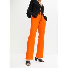 bonprix High-Waist-Hose aus Leinen-Viskose-Mix, orange, Leinen