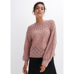 bonprix Ajour-Pullover, rosa