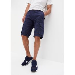 bonprix Cargo-Bermuda aus reiner Baumwolle Regular Fit, blau, 100% Baumwolle