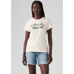Levi's T-Shirt LEVI'S "LSE THE PERFECT TEE", Damen, Gr. M (38), beige (natur bedruckt), Jersey, Obermaterial: 100% Baumwolle, bedruckt, figurumspielend h&uuml;ftlang, Rundhals, Shirts T-Shirt, mit Logodruck
