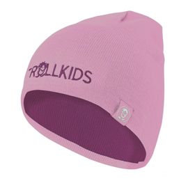 Strickm&uuml;tze Trollkids "KIDS TROLL BEANIE", M&auml;dchen, Gr. 2 (48/52), plum, mauve, Obermaterial: 95% Polyacryl, 5% Elasthan, M&uuml;tzen Strickm&uuml;tze, Wendem&uuml;tze, aus Polyacryl und Elasthan, f&uuml;r Kinder und Jugendliche