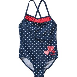 Playshoes Badeanzug M&auml;dchen Gr&ouml;&szlig;e 74/80 navy / rot / wei&szlig;