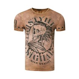 Rusty Neal T-Shirt Totenkopf Herren Gr&ouml;&szlig;e XXL braun