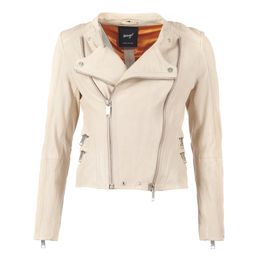 Maze Biker Lederjacke mit auff&auml;lligem Innenfutter ' Chrystal ' Damen Gr&ouml;&szlig;e M beige