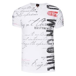 Rusty Neal T-Shirt Herren Gr&ouml;&szlig;e L rot / schwarz / wei&szlig;