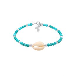NENALINA Armband 'Muschel' Damen Gr&ouml;&szlig;e 16 champagner / t&uuml;rkis / silber
