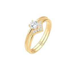 Elli Ring Damen Gr&ouml;&szlig;e 54 gold / wei&szlig;