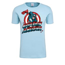 logoshirt T-Shirt 'Captain America' Damen Gr&ouml;&szlig;e XL hellblau / mischfarben