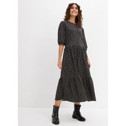 bonprix Shirtkleid aus reiner Baumwolle, schwarz, 100% Baumwolle