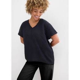 bonprix Shirt-Tunika aus softem Musselin, schwarz, 100% Baumwolle,Musselin