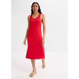 bonprix Midikleid aus weicher Rippe, rot, Viskose