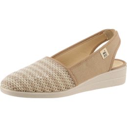 CR&Eacute;ATION L Damen Slipper mit Streifen-Muster vanille Gr&ouml;&szlig;e 37