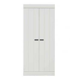 Pharao24.de Wei&szlig;er Kiefer Schrank im Skandi Design 175 cm hoch - 77 cm breit