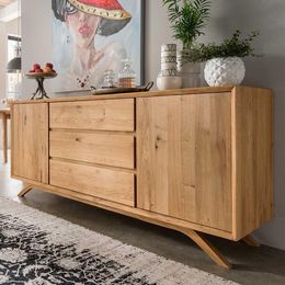 Pharao24.de Esszimmersideboard Vollholz - Wildeiche ge&ouml;lt 180 cm breit