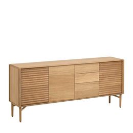 Pharao24.de Sideboard Eichefarben im Skandi Design 3 T&uuml;ren 3 Schubladen