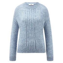 Peter Hahn - Rundhals-Pullover, blau, Gr. 40 / M - Wolle