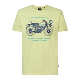 PETROL INDUSTRIES T-Shirt 'Lagoonize' Herren Gr&ouml;&szlig;e S azur / dunkelblau / limone