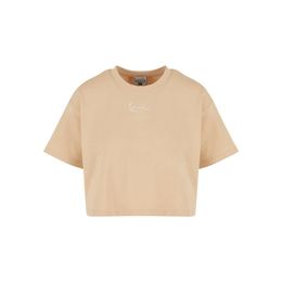 Karl Kani T-Shirt 'Essential' Damen Gr&ouml;&szlig;e S sand / wei&szlig;