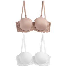 next BH Damen Gr&ouml;&szlig;e 90 dunkelbeige / wei&szlig;
