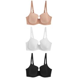 next BH Damen Gr&ouml;&szlig;e 80 beige / schwarz / wei&szlig;