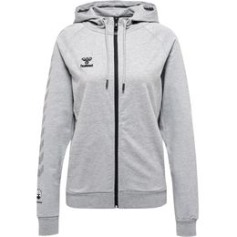 Hummel Sportsweatjacke 'Move Grid' Damen Gr&ouml;&szlig;e L graumeliert / schwarz / wei&szlig;