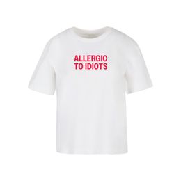 Miss Tee Shirt 'Allergic To Idiots' Damen Gr&ouml;&szlig;e 4XL rot / wei&szlig;