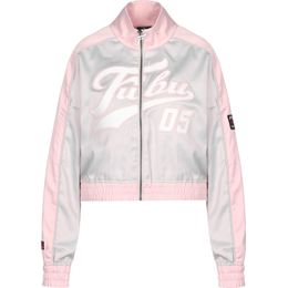 Fubu Jacke Damen Gr&ouml;&szlig;e XL silbergrau / rosa / schwarz / wei&szlig;