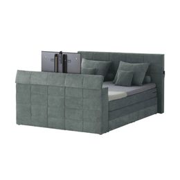 Primo TV-Boxspringbett mit motorischer TV-Halterung Dillon grau Ma&szlig;e (cm): B: 202 H: 123 &raquo; M&ouml;bel Kraft
