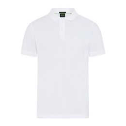 Poloshirt BOSS Green "Pio", Herren, Gr. S, wei&szlig;100, Jersey, Obermaterial: 100% Baumwolle, unifarben, regular fit normal, hoch geschlossener Ausschnitt, eingesetzt B&uuml;ndchen, Shirts, mit Polokragen