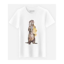 WOOOP Shirt "Otter" in Wei&szlig; - 57% | Gr&ouml;&szlig;e XL | Herren-plussize