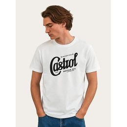 WOOOP Shirt "Castrol Registered Script" in Wei&szlig; - 60% | Gr&ouml;&szlig;e L | Herren-plussize