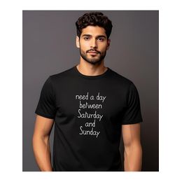 WOOOP Shirt "Need a day between ssaturday and sunday" in Schwarz - 60% | Gr&ouml;&szlig;e XL | Herren-plussize