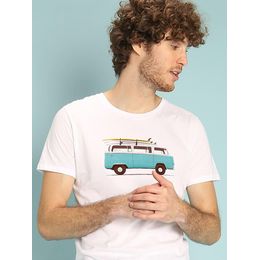 WOOOP Shirt "Blue Van" in Wei&szlig; - 60% | Gr&ouml;&szlig;e M | Herren-plussize
