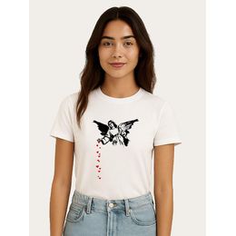 WOOOP Shirt "Banksy Angel Hearts" in Wei&szlig; - 60% | Gr&ouml;&szlig;e XL | Damen-tops
