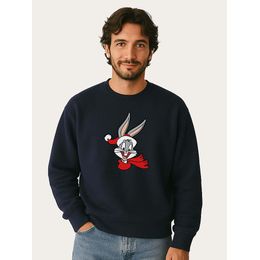 WOOOP Sweatshirt "Looney Tunes Bugs Bunny" in Dunkelblau - 58% | Gr&ouml;&szlig;e M | Herren-plussize