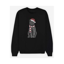 WOOOP Sweatshirt "Xmas Cat" in Schwarz - 56% | Gr&ouml;&szlig;e M | Damen-sweatshirts-jacken