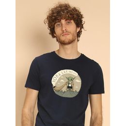 WOOOP Shirt "Yoda Layheehoo" in Dunkelblau - 60% | Gr&ouml;&szlig;e L | Herren-plussize