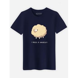 WOOOP Shirt "Haircut Sheep" in Dunkelblau - 60% | Gr&ouml;&szlig;e L | Herren-plussize