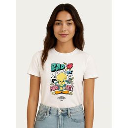 WOOOP Shirt "Loneley tunes Tweety 80th Bad" in Wei&szlig; - 57% | Gr&ouml;&szlig;e L | Damen-tops