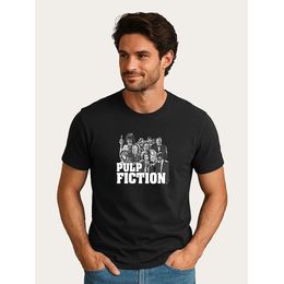 WOOOP Shirt "Pulp Fiction Cast' in Schwarz - 57% | Gr&ouml;&szlig;e XL | Herren-plussize