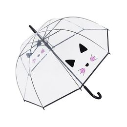 Susino Stockschirm "Cute Cat" in Transparent/ Schwarz - &Oslash; 85 cm - 56% | Damen-regenschirme
