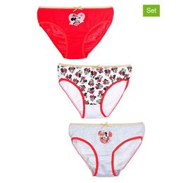 Disney Minnie Mouse 3er-Set: Slips "Minnie" in Wei&szlig;/ Rot/ Grau - 30% | Gr&ouml;&szlig;e 110/116 | Kinder-waesche
