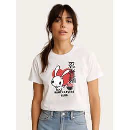 WOOOP Shirt "Torc Ramen Lovers Club Bunny" in Wei&szlig; - 60% | Gr&ouml;&szlig;e XL | Damen-tops