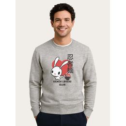 WOOOP Sweatshirt "Torc Ramen Lovers Club Bunny" in Grau - 54% | Gr&ouml;&szlig;e S | Herren-plussize