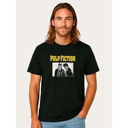 WOOOP Shirt "Pulp Fiction Scenes" in Schwarz - 54% | Gr&ouml;&szlig;e M | Herren-plussize