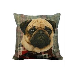 MARS & MORE Mars & More Kissen "Preppy Pug" in Bunt - (L)45 x (B)45 cm - 49% | Dekokissen