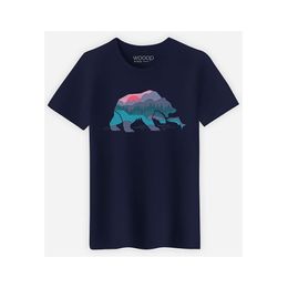 WOOOP Shirt "Bear Country" in Dunkelblau - 60% | Gr&ouml;&szlig;e L | Herren-plussize