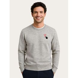 WOOOP Sweatshirt "Banksy Love Rat" in Grau - 58% | Gr&ouml;&szlig;e L | Herren-plussize