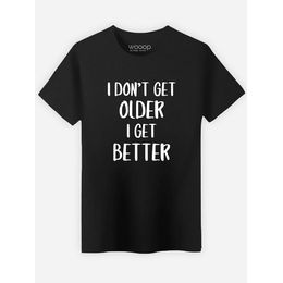 WOOOP Shirt "I don't get older" in Schwarz - 60% | Gr&ouml;&szlig;e M | Herren-plussize